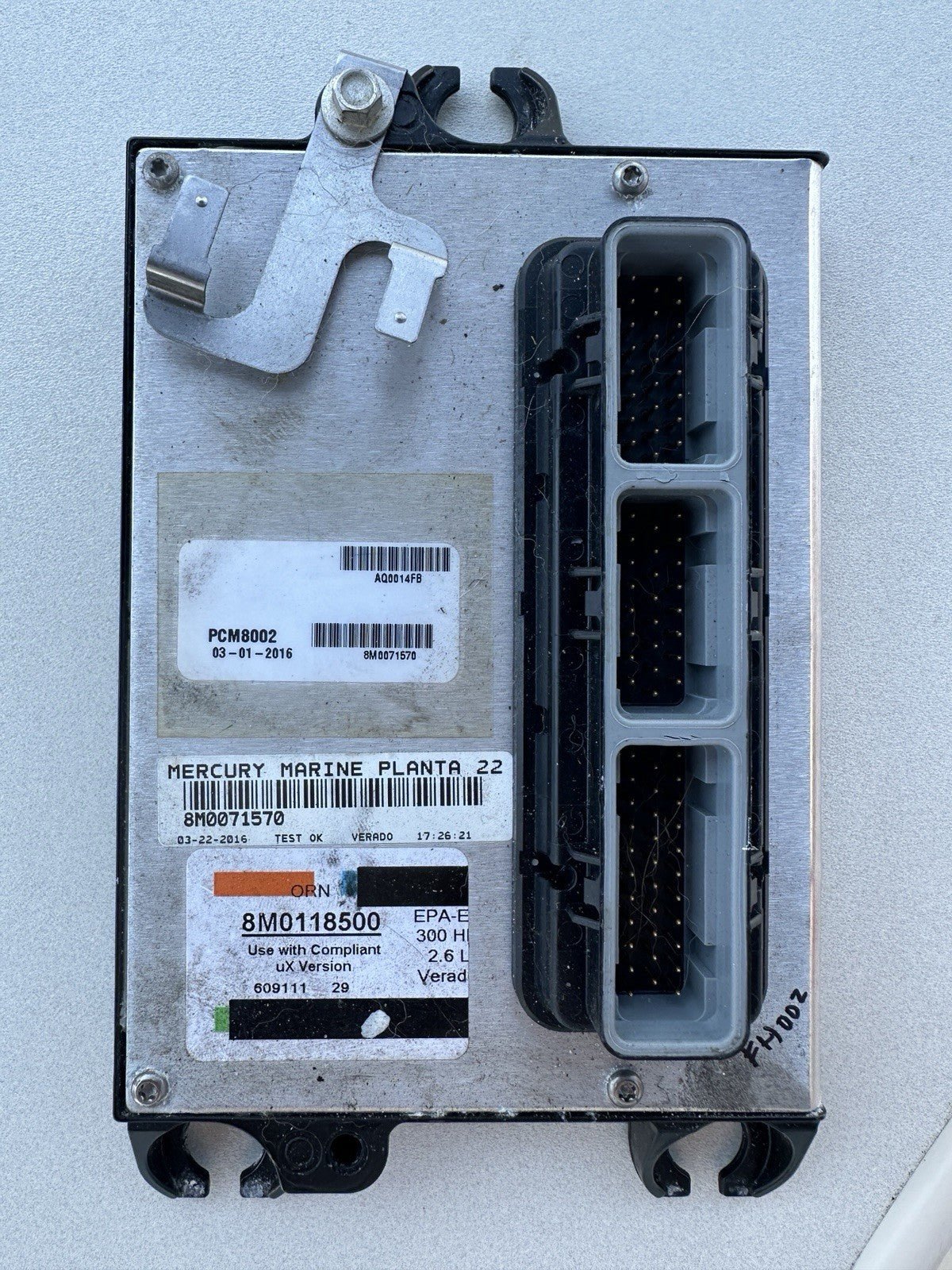 2016 Mercury Verado 300 HP Outboard Computer PCM8002 ECU 8M0118500 ...